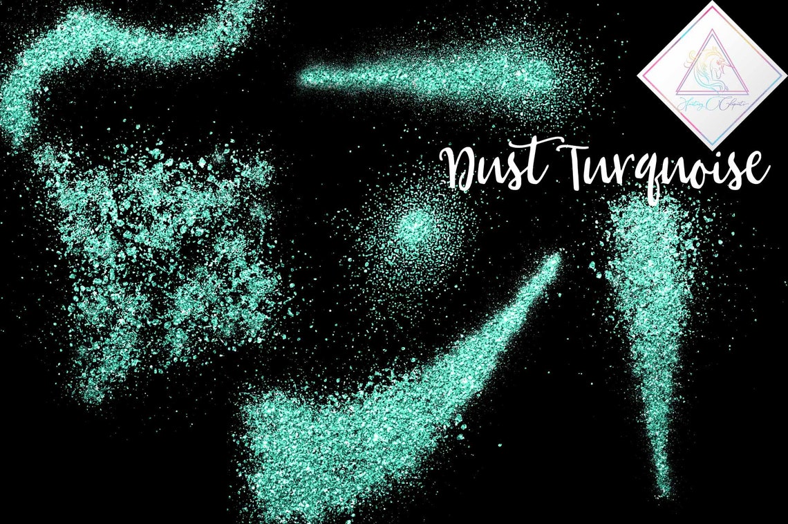 Turquoise Dust Clipart Overlay Teal Dusting Mint Magic - Etsy