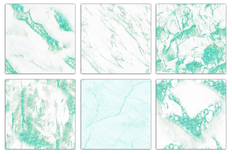 Turquoise Marble Digital Paper Seamless Patterns Glitter - Etsy