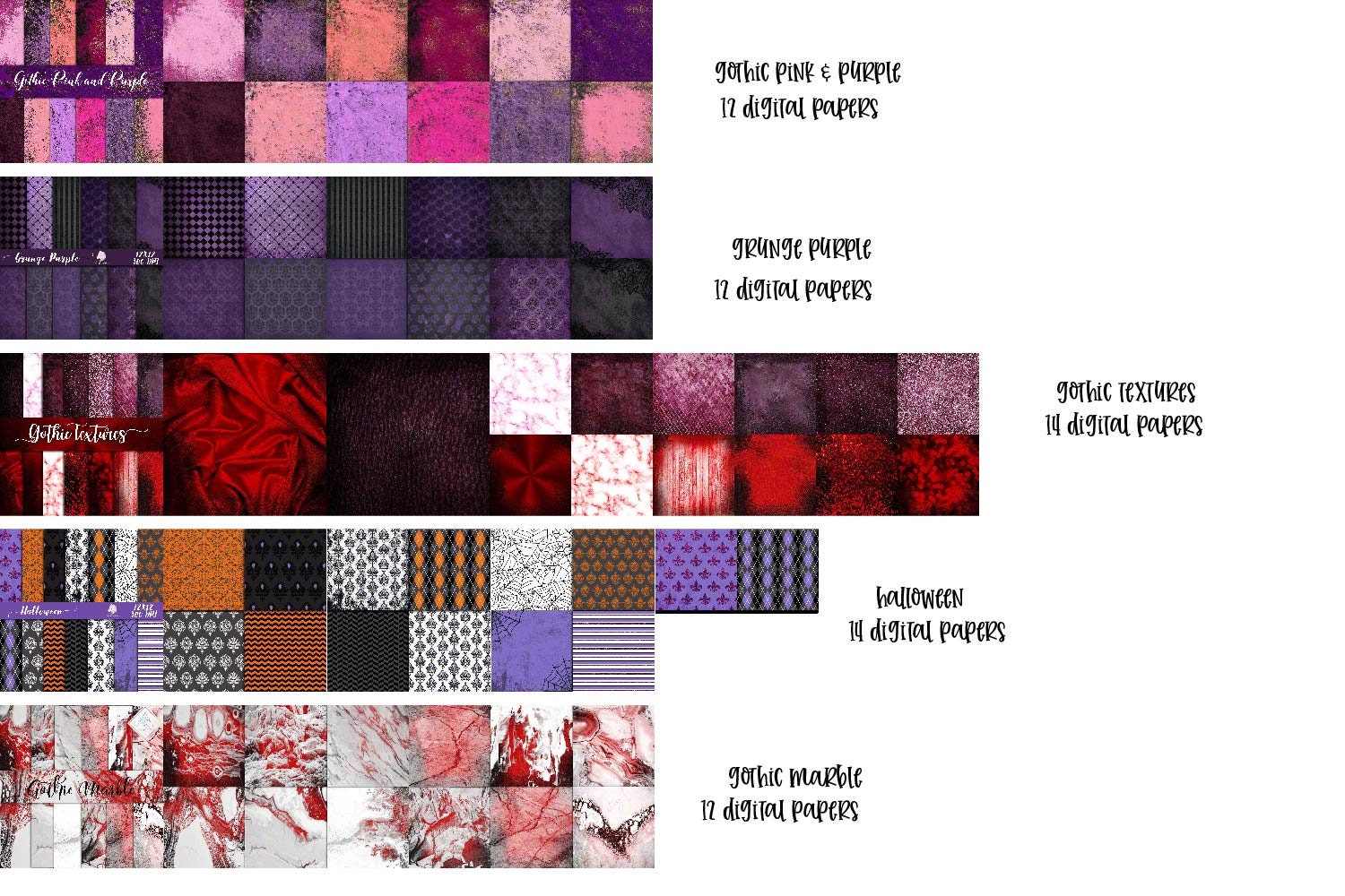 Gothic Bundle Huge Bundle Graphics Halloween Clipart Red - Etsy