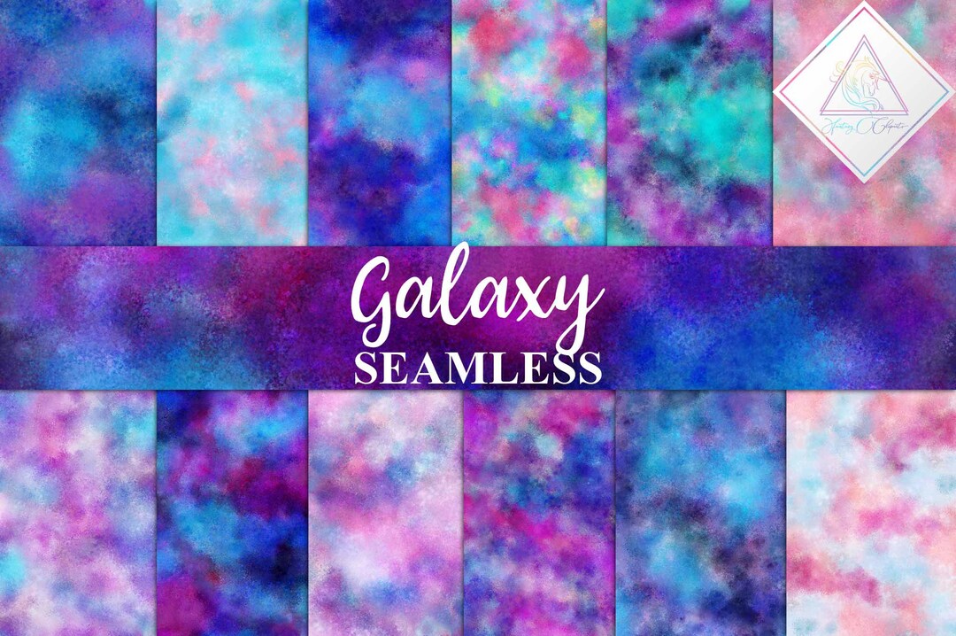 Galaxy Digital Paper, Cosmic Backgrounds, Watercolor Abstract ...