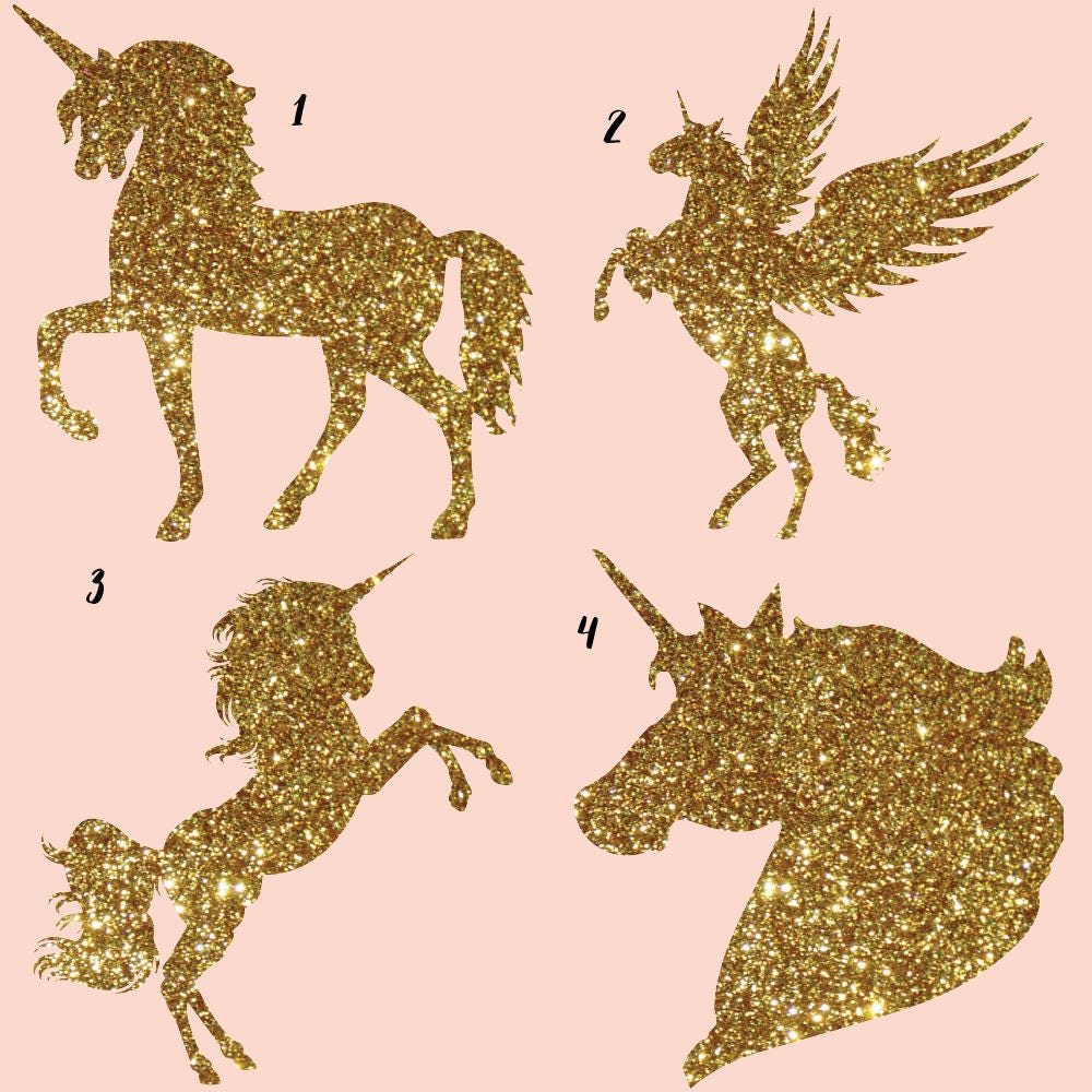 Unicorn Clipart Gold Glitter Clipart Galaxy Clip Art Cute | Etsy UK