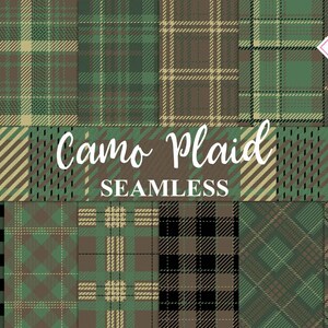 Camo Plaid Digital Paper Army Backgrounds Military - Etsy