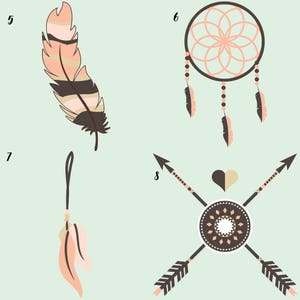 Tribal Clipart Set, Tribal Clip Art, Pink Dreamcatcher, Tribal Arrows ...