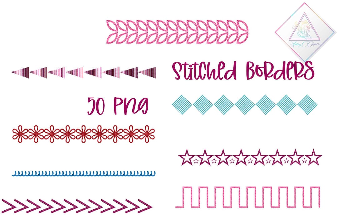 Stitched Borders, Sewing Clipart, Cross Stitch, Stitches Clip Art ...