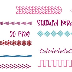 Stitched Borders, Sewing Clipart, Cross Stitch, Stitches Clip Art ...