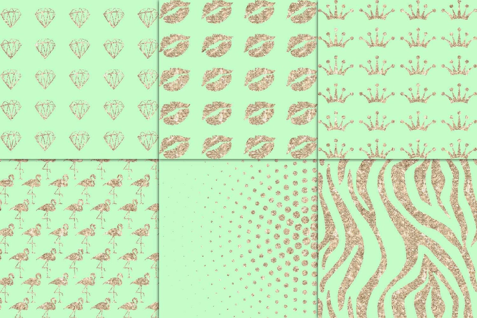 Copper and Mint Green Digital Paper Texture Backgrounds Sea - Etsy