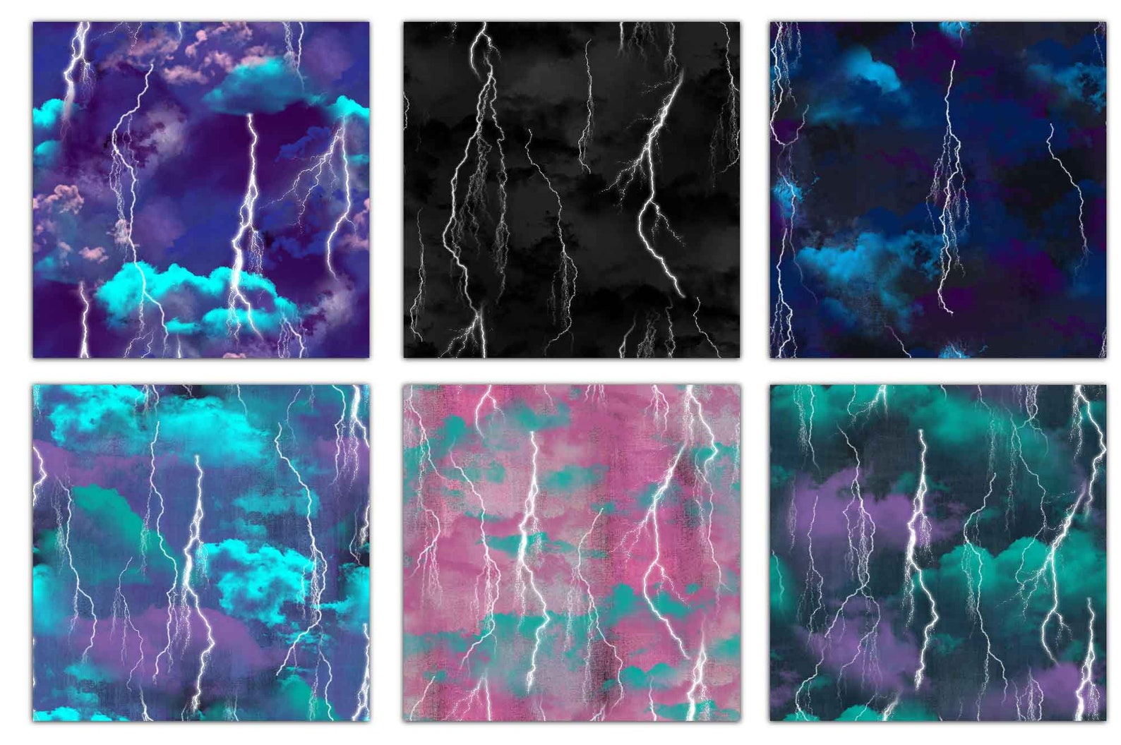 Thunderstorm Pattern Digital Paper Thunder Patterns | Etsy