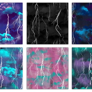 Thunderstorm Pattern, Digital Paper, Thunder Patterns, Seamless Storm ...