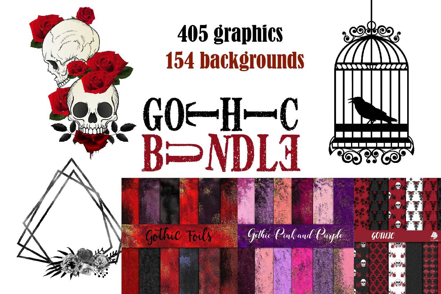 Gothic Bundle Huge Bundle Graphics Halloween Clipart Red - Etsy