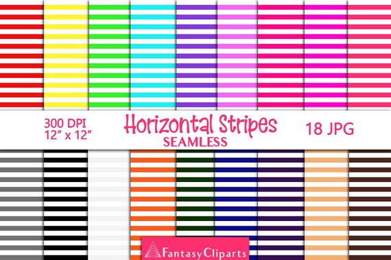 Horizontal Stripes Digital Paper | Striped Seamless Patterns | Stripe ...