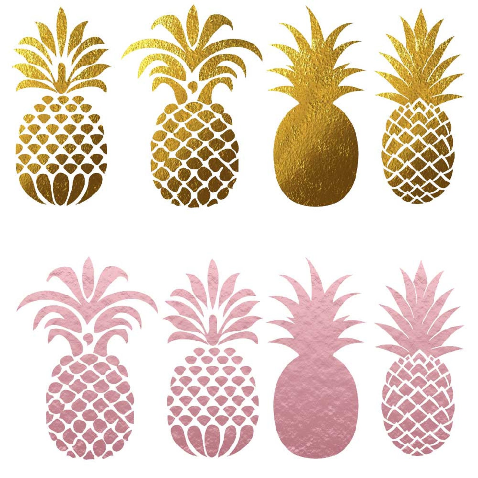 Pineapple Clip Art Pineapples Clipart Tropical Fruit - Etsy