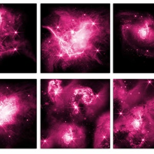 Pink Supernova, Digital Paper, Galactic Explosion, Aurora Borealis ...