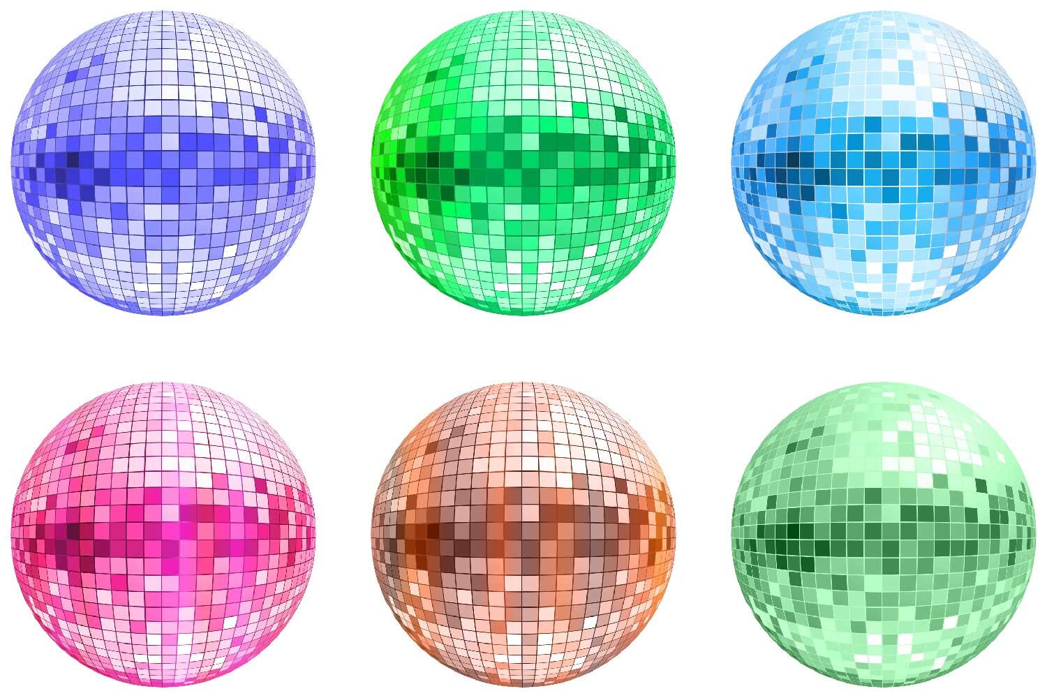 Disco Balls New Year Shiny Digital Clipart Party Ornaments - Etsy