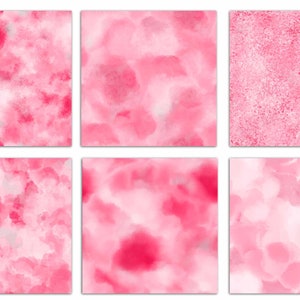 Pink Magic Clouds, Digital Paper, Seamless Patterns, Watercolor ...