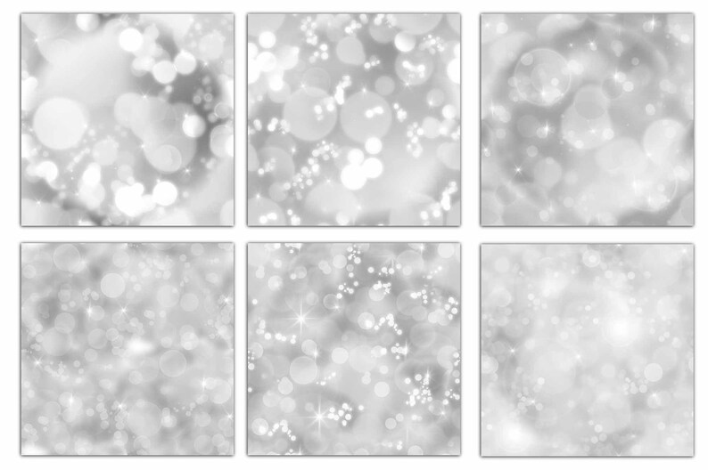 Silver Bokeh Lights Digital Paper Seamless Patterns Blurry - Etsy