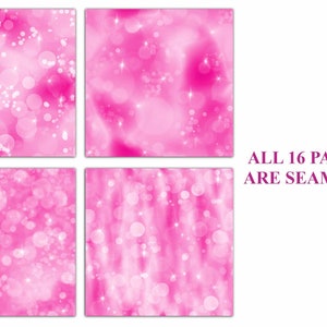 Pink Bokeh Lights, Digital Paper, Seamless Patterns, Blurry Textures ...