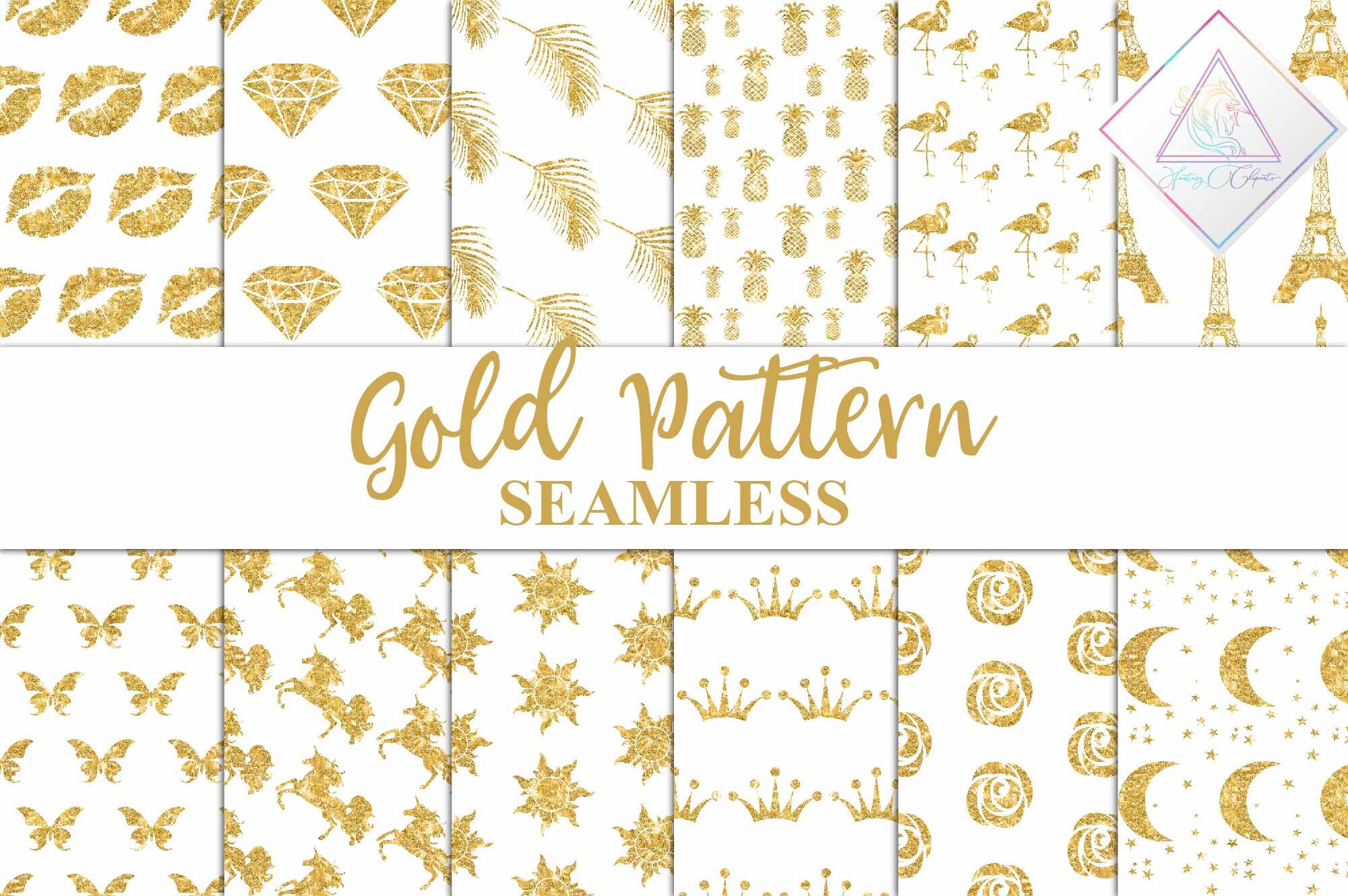 Gold Glitter Pattern Seamless Patterns Clipart Overlay Clip - Etsy