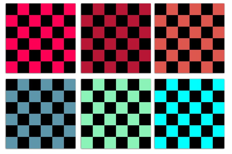 Black Checkers Seamless Patterns Digital Paper Chess Board | Etsy
