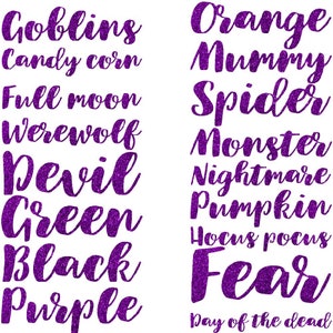 Halloween Word Art, Purple Glitter, Common Phrases, Trick or Treat ...