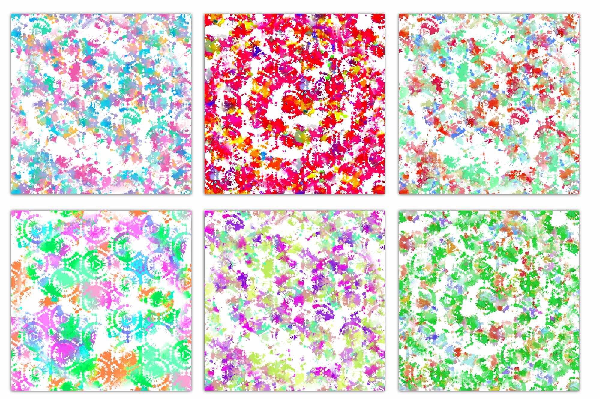 Tie Dye Digital Paper Pack Bundle Seamless Patterns Dyed - Etsy