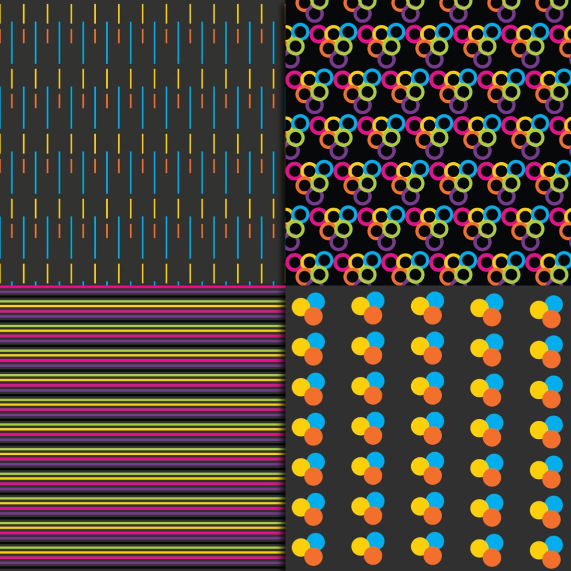 Neon Paper Pack, Neon Digital Paper, Colorful Backgrounds, Neon Party ...