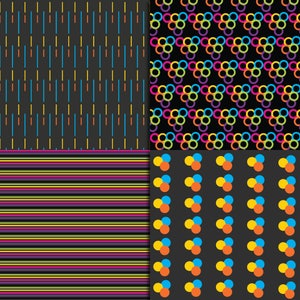 Neon Paper Pack, Neon Digital Paper, Colorful Backgrounds, Neon Party ...