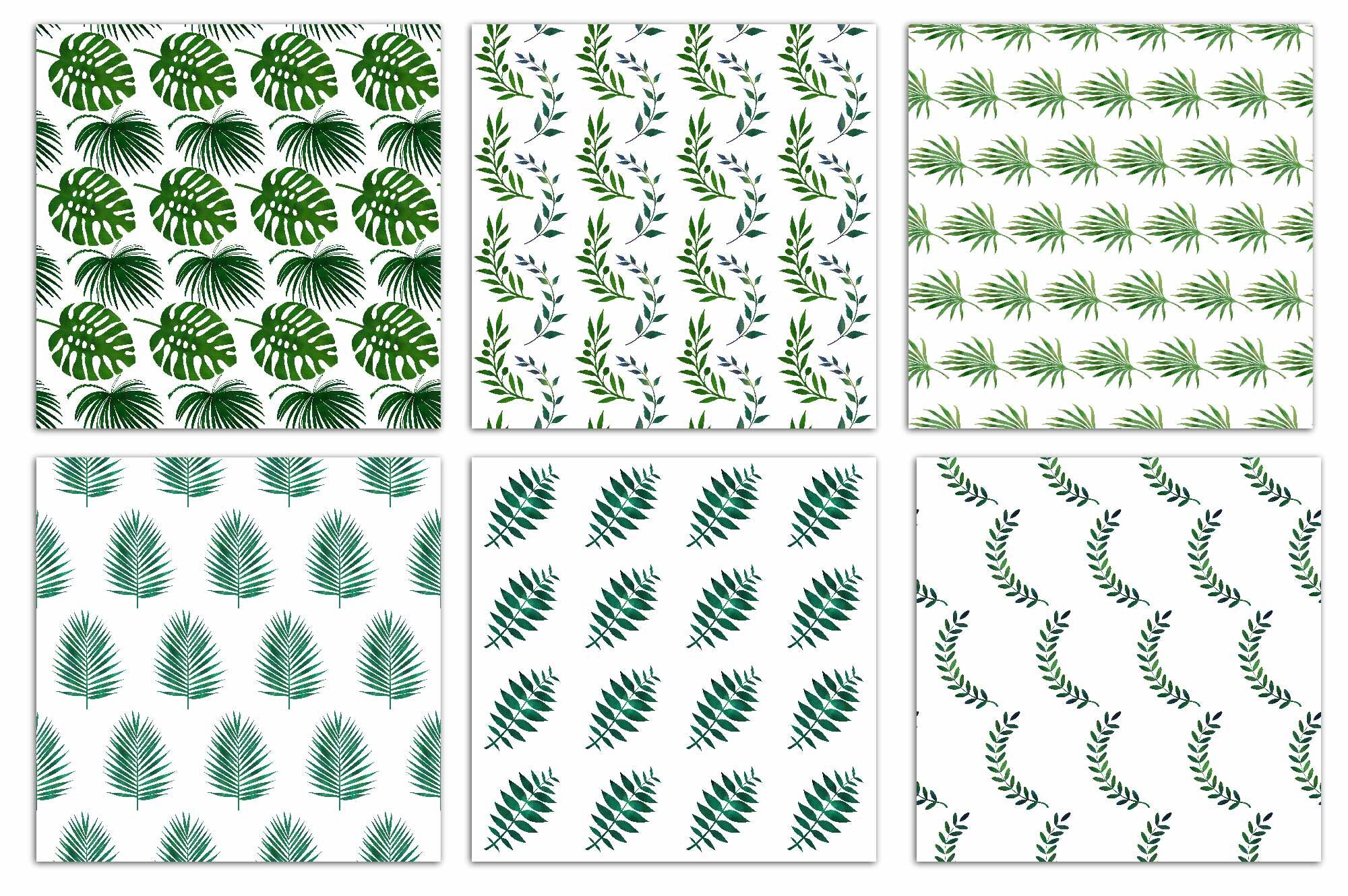 Watercolor Greenery Digital Paper Seamless Patterns - Etsy