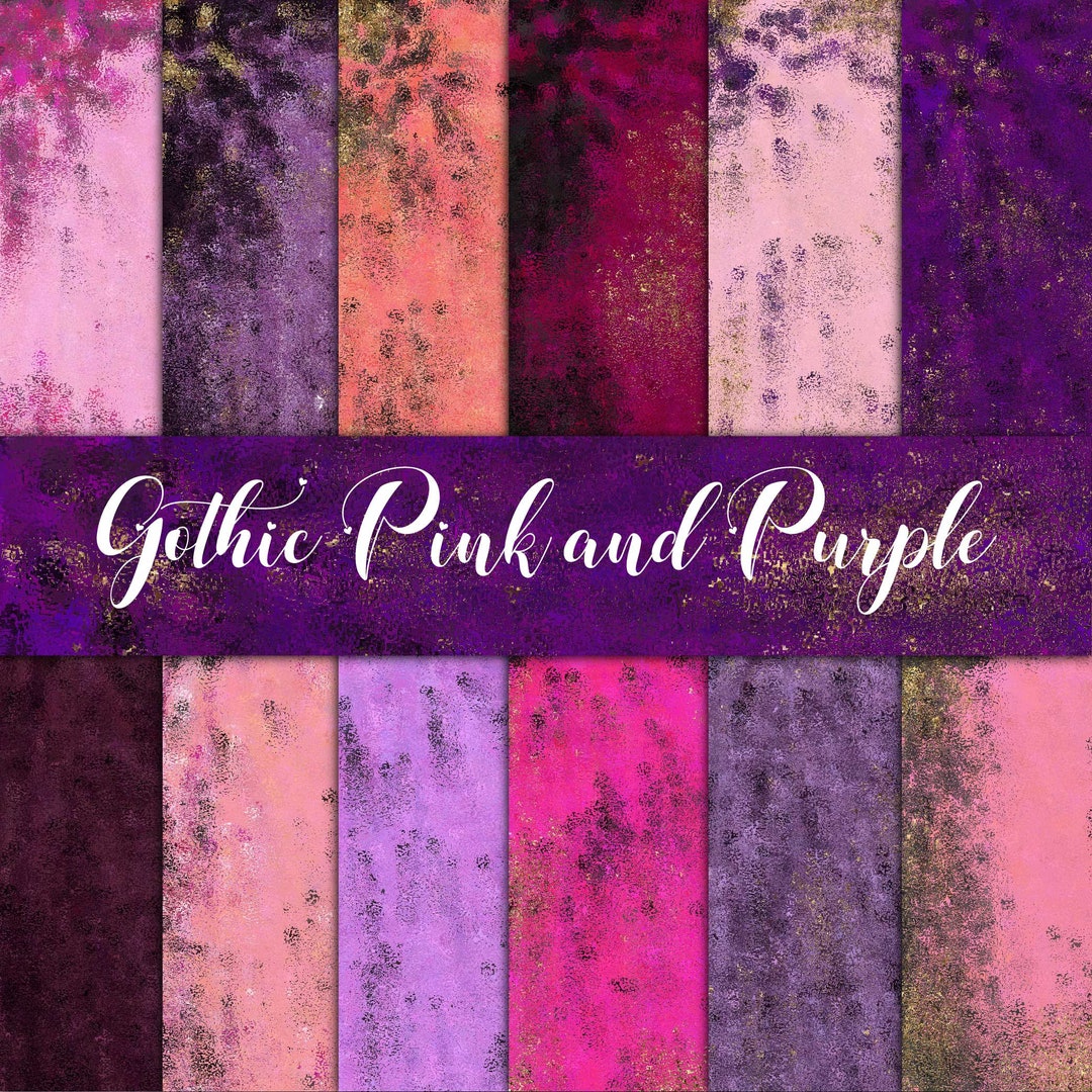 Pink Gothic Paper, Purple Watercolor, Digital Paper, Grunge Background ...