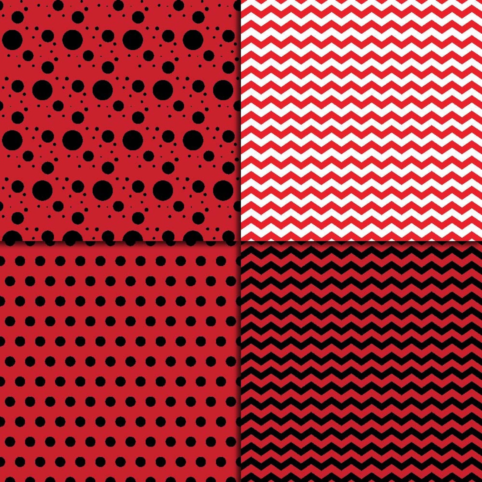 Cute Ladybug, Digital Paper, Kids Decoration, Children Birthday, Red ...
