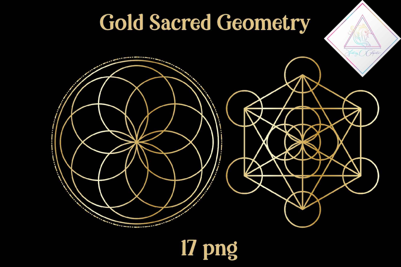 Geometría sagrada de oro formas clipart mandala dorada boho - Etsy México