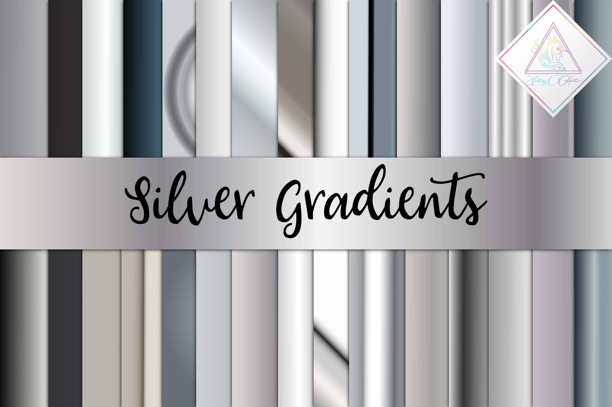 Silver Gradients Digital Paper Metal Background Metallic - Etsy