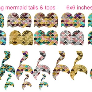 Huge Bundle of Mermaid Clipart and Digital Papers, Mermaid Graphics and ...