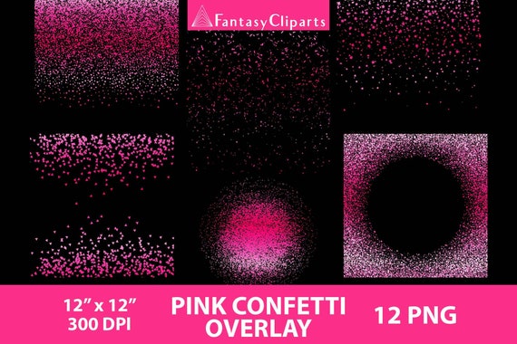Hot Pink Confetti Overlay Clipart PNG | Magenta Confetti Clip Art ...