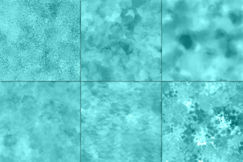 Teal watercolor painted textures digital paper paint | Etsy