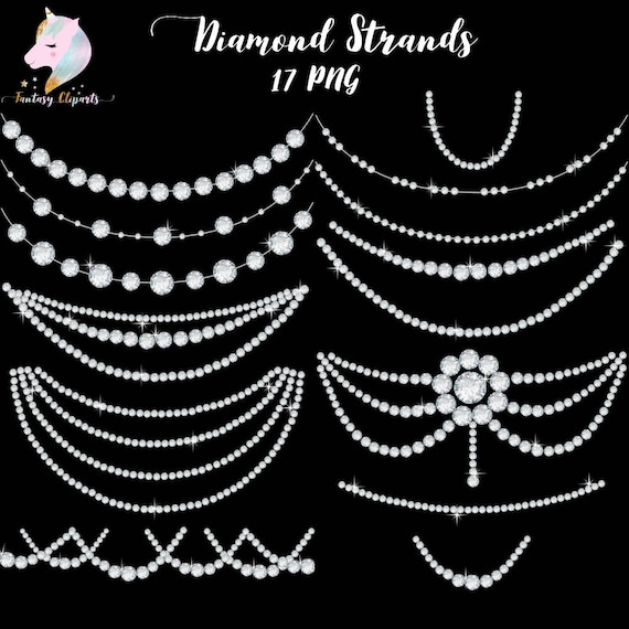 Diamond Strands String of Diamonds Diamond Clipart Diamonds - Etsy