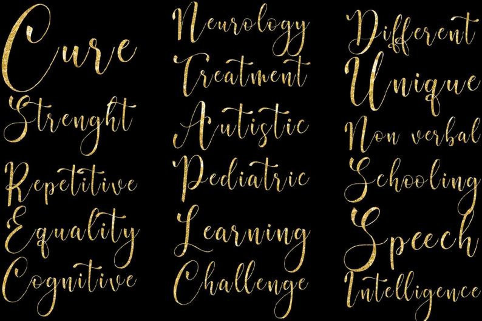 Autism Word Art Autistic Clipart Png Autism Spectrum Mental - Etsy