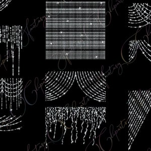Silver Glitter String of Lights Clipart, String Garlandsin Png, Glitter ...
