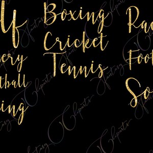 Sport Word Art in Png, Color is Gold Glitter Perfect for Planner ...