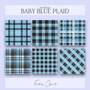 Baby Blue Plaid Digital Paper Light Blue Tartan Patterns Gingham ...