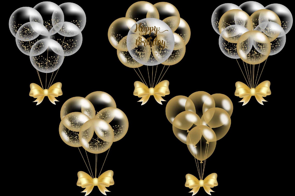 Gold Balloons Balloon Clipart Baby Shower Party Transparent - Etsy