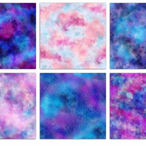 Galaxy Digital Paper, Cosmic Backgrounds, Watercolor Abstract ...