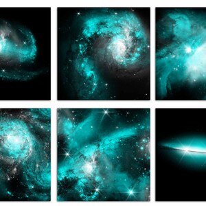 Supernova Blue, Magic Digital Paper, Whimsical Scrapbook, Galaxy Cosmic ...