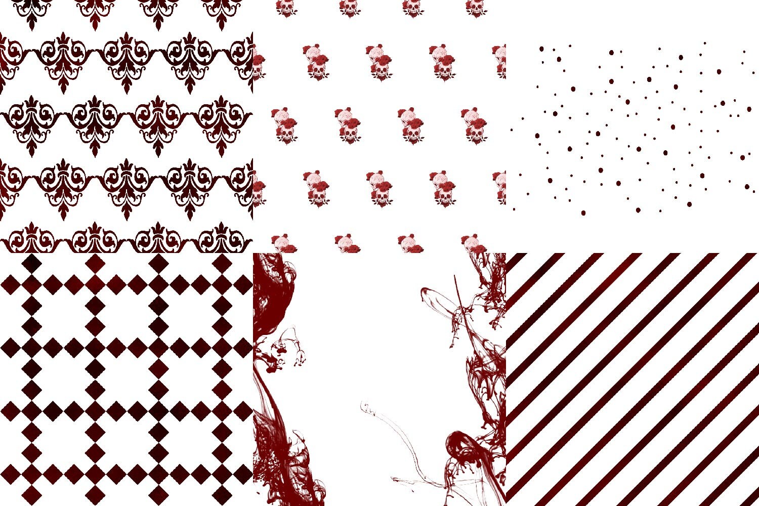 Red grunge gothic overlays clipart burgundy victorian skull | Etsy