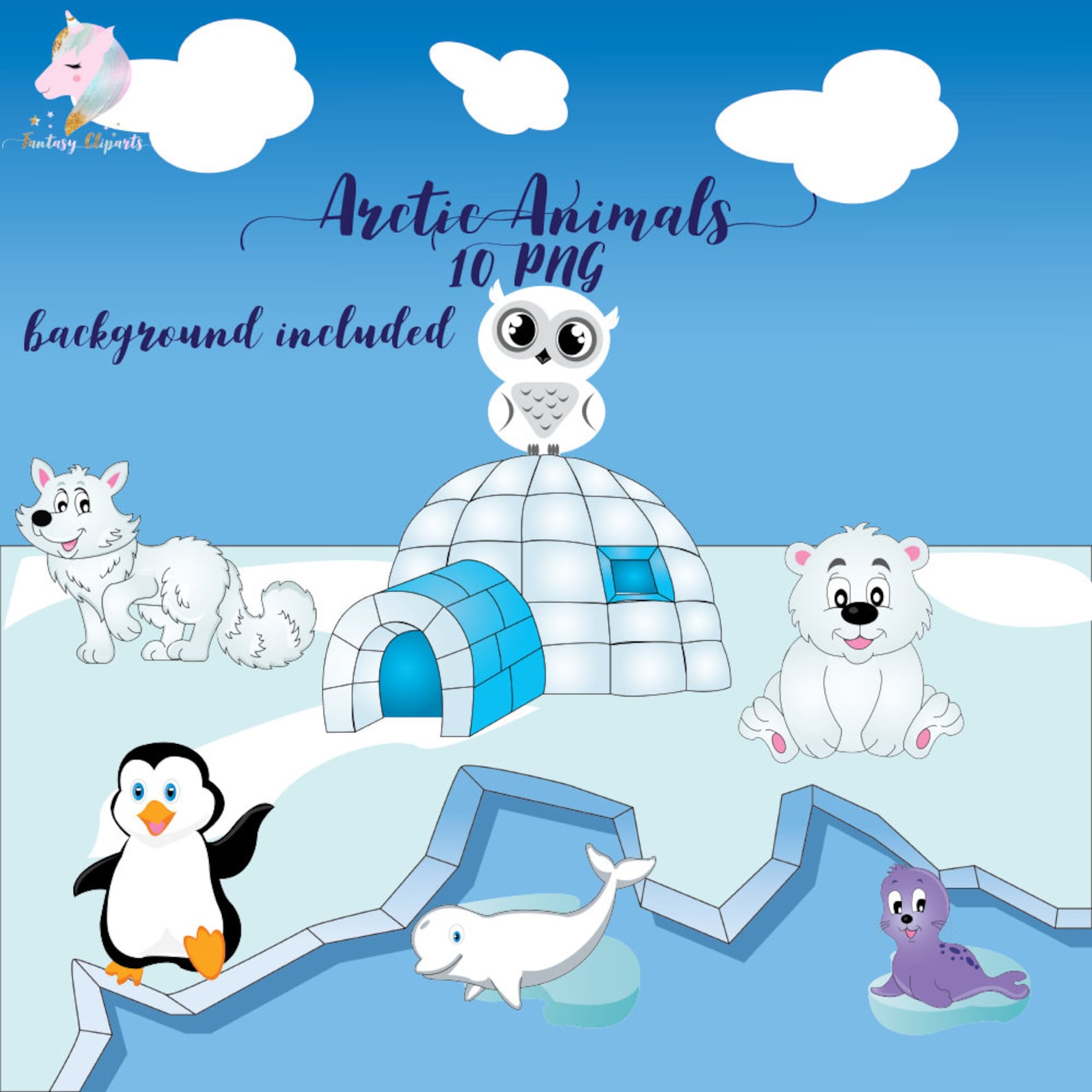Arctic Animals Animals Clipart Arctic Clip Art Winter - Etsy UK