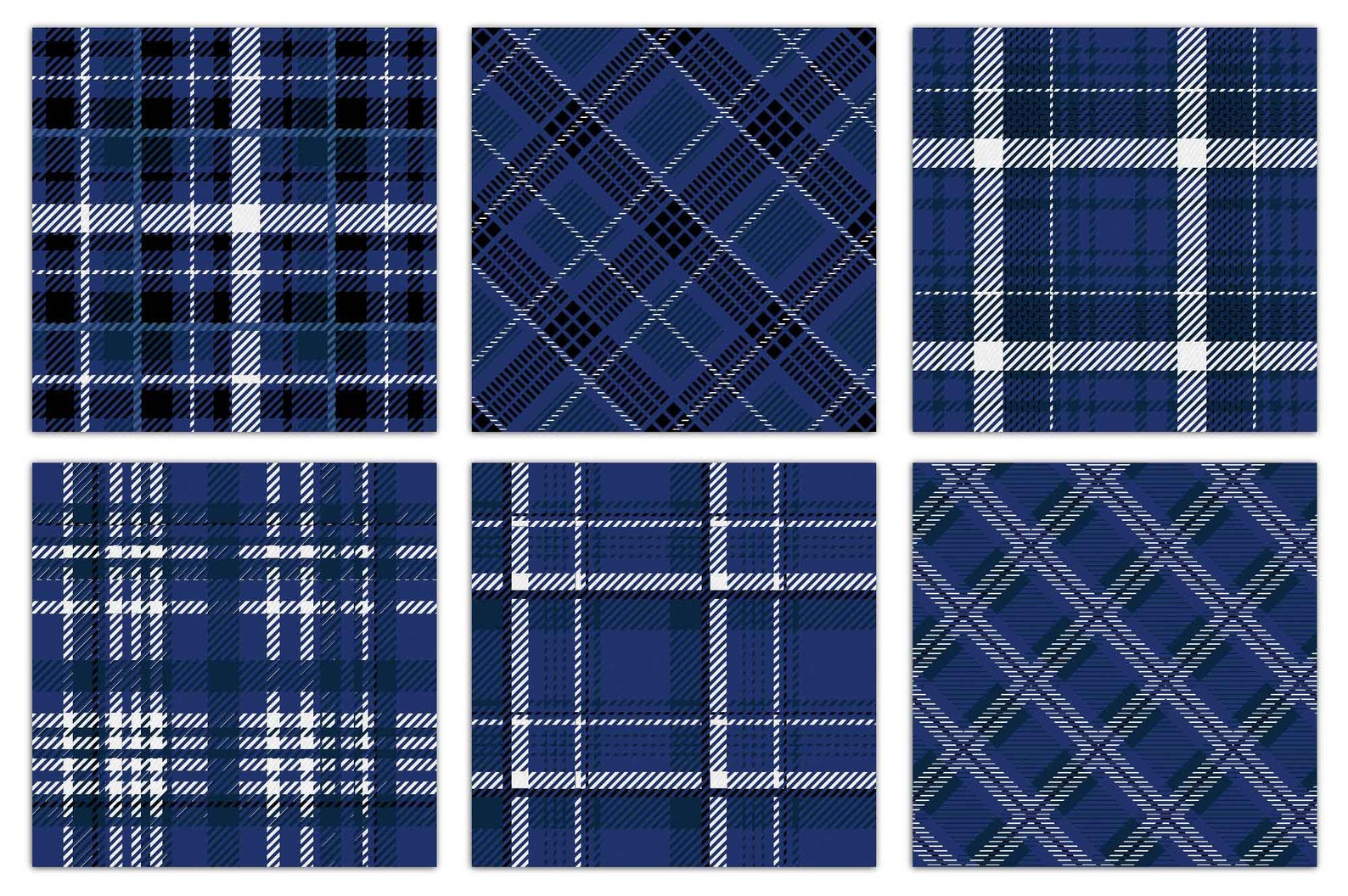 Blue Plaid Seamless Patterns Digital Paper Tartan Textures | Etsy