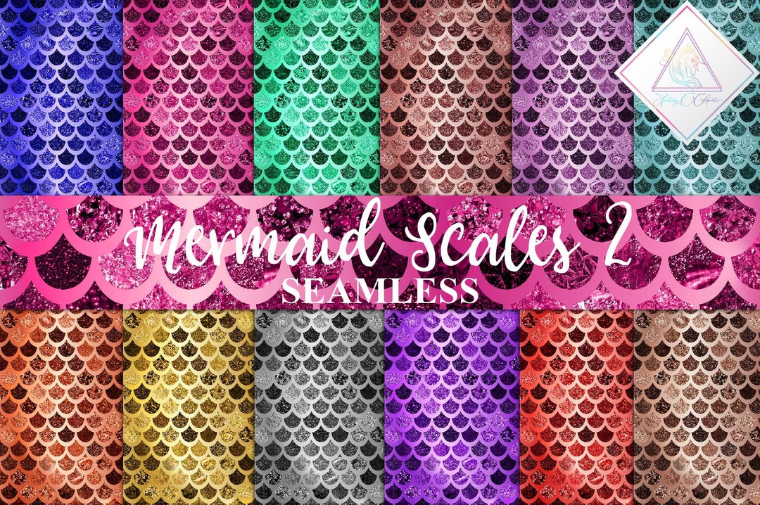 Fish Scales, Mermaid Scale, Digital Paper, Seamless Patterns, Rose Gold ...