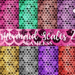 Fish Scales, Mermaid Scale, Digital Paper, Seamless Patterns, Rose Gold ...