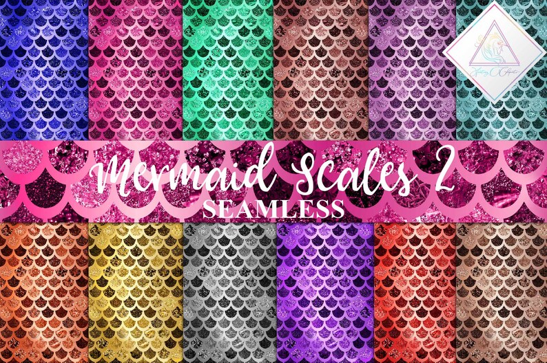 Fish Scales Mermaid Scale Digital Paper Seamless Patterns - Etsy