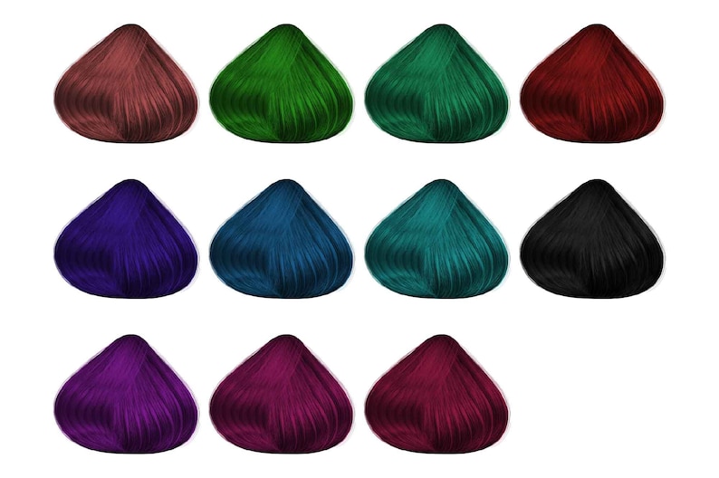 Hair Color Palette Digital Clipart Dyed Hairstyle - Etsy