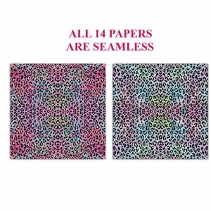 Colorful Leopard, Animal Print, Digital Paper, Unicorn Mermaid, Vivid ...